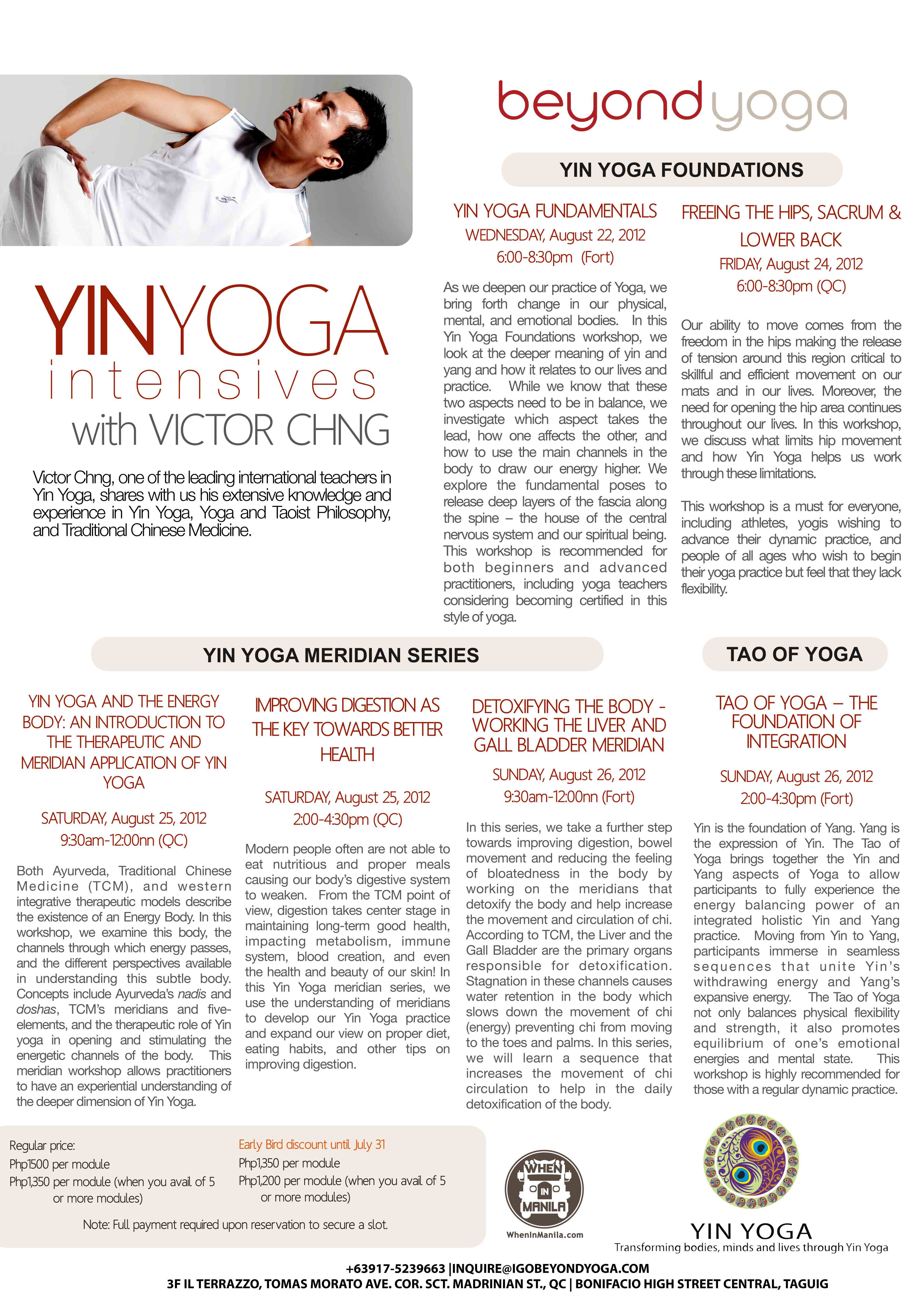 Yin Yoga Intensives with Victor Ching - When In Manila