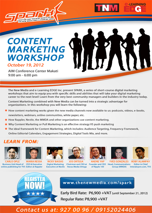 Content Marketing Workshop: The 2nd SPARK Training and Ideation Event ...