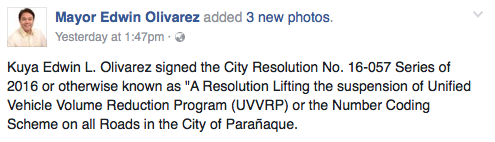 FYI: Number Coding in Paranaque City is Back Effective October 1 - When ...