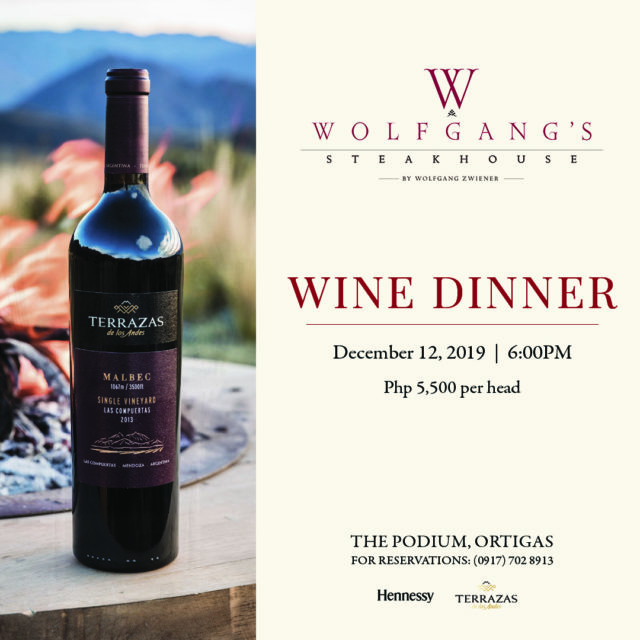 You Can Experience a Wolfgang s Steakhouse s Wine Dinner with Moet Hennessy This Week When In Manila