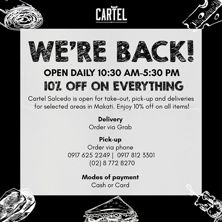 Craving for Spanish Food? Cartel Deli is Open for Takeout, Pickups, and ...