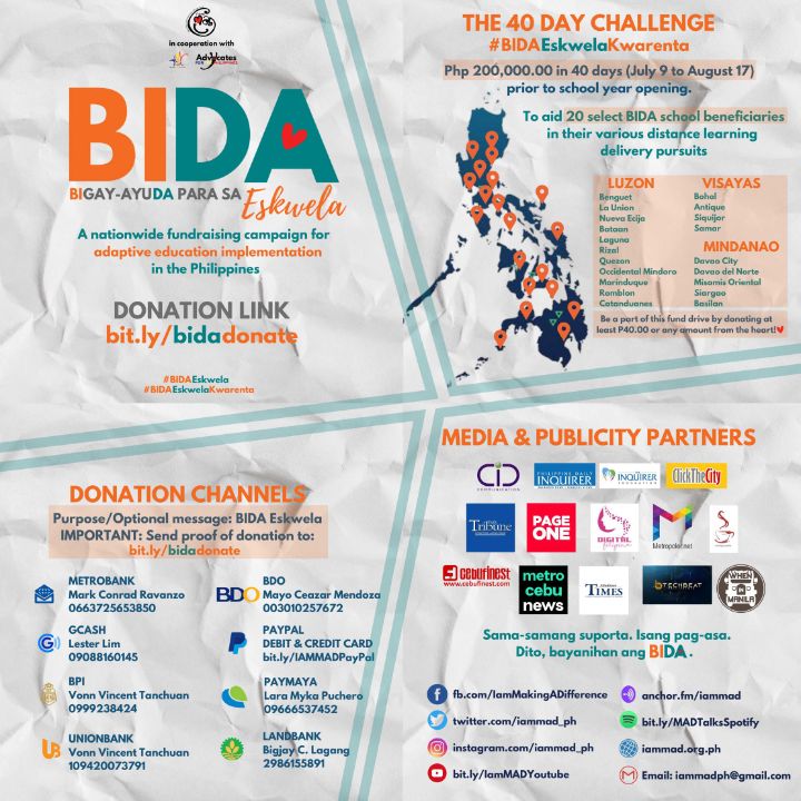 I am M.A.D. launches 'BIDA Eskwela' to raise P200K in 40-days for poor ...