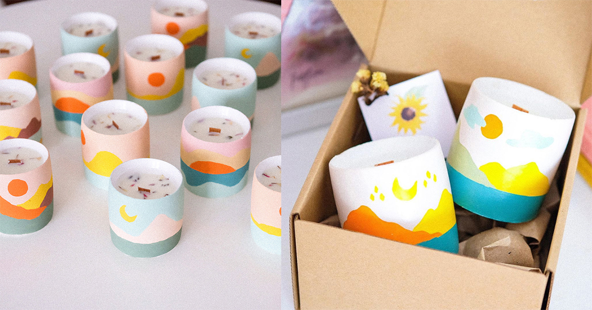 Sunny Label: These Soy Scented Candles Come in Pretty Hand-Painted Pots ...