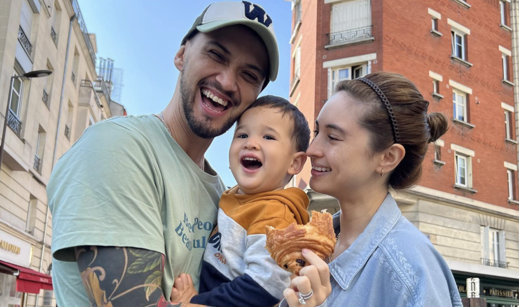 The Crawfords in Paris: Billy, Coleen, and Baby Amari Having a ...